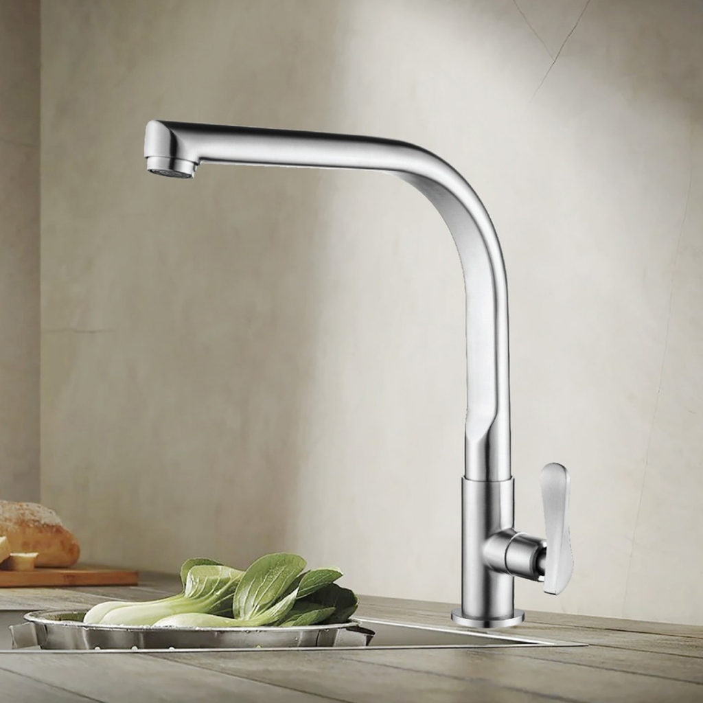 【SG Stock】Local Brand Brass Chromed / Stainless Steel Kitchen Cold Tap ...