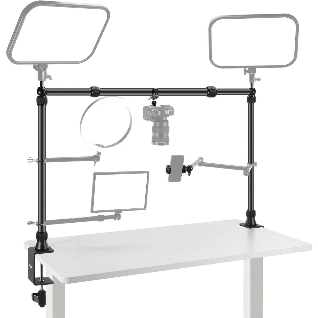 NEEWER Overhead Camera Mount Rig with Dual Ballhead Super Clamp/Phone ...