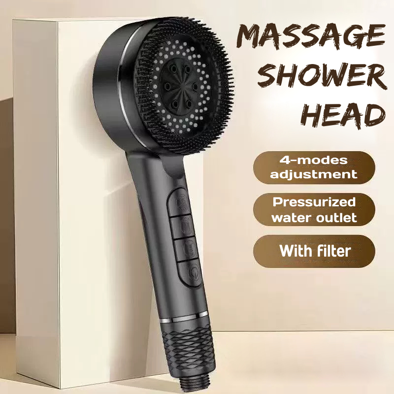4 Mode Pressurized Shower Head High Pressure Water Massage Showerhead ...