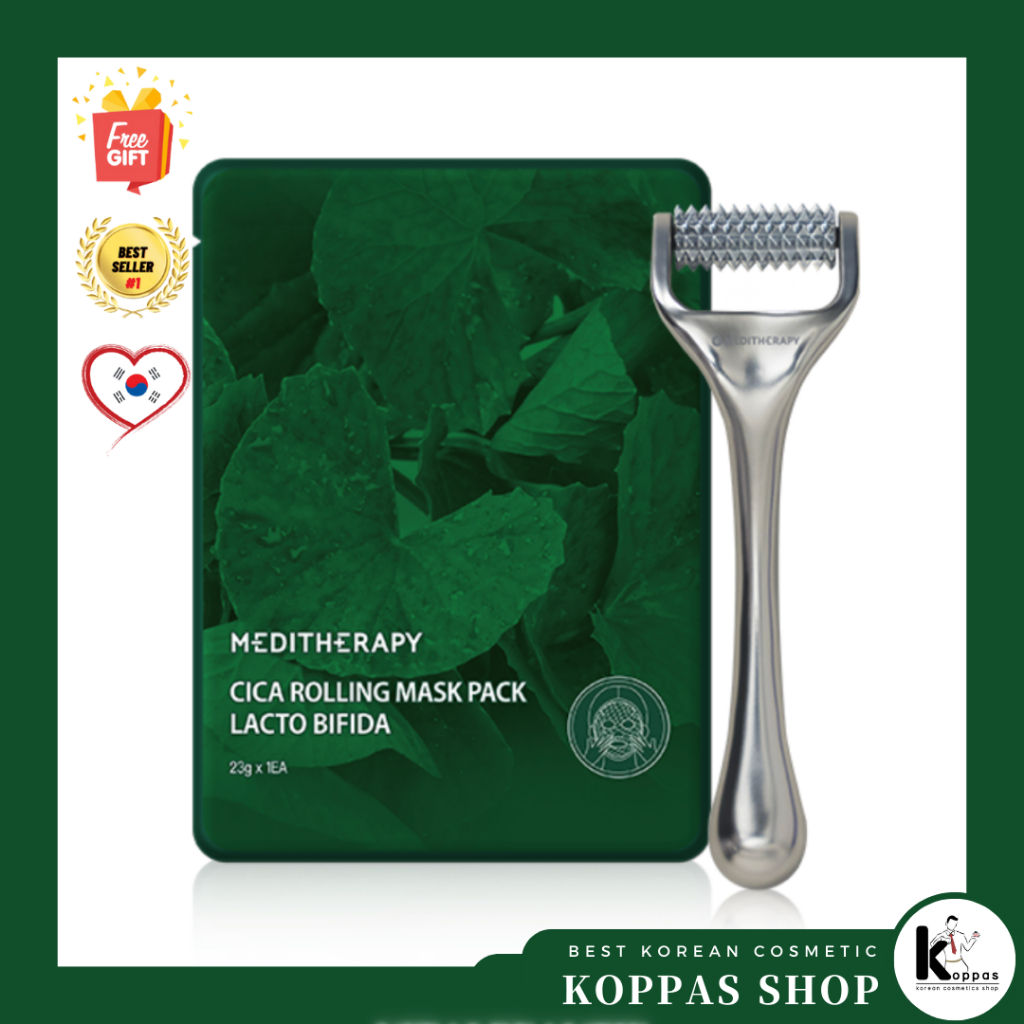 [MEDITHERAPY] Cica Rolling Mask Pad Lacto Bifida (23gx7pc ) + Roller | Shopee Singapore