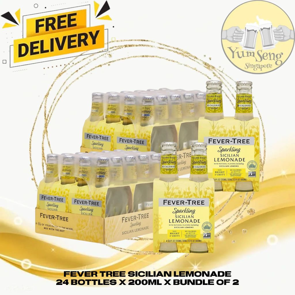 Fever Tree Sicilian Lemonade Tonic - 24 bottles X 200ml (Bundle of 2 ...