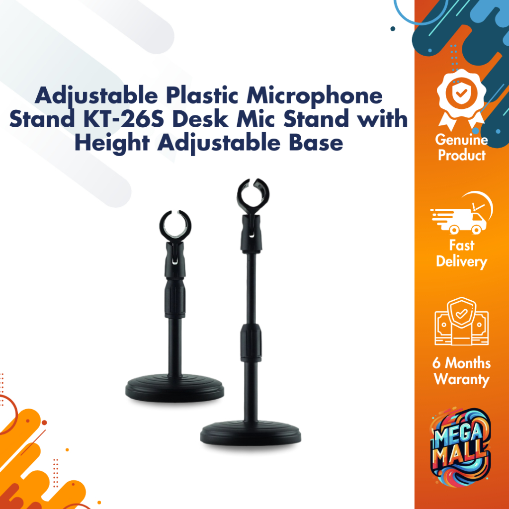 Adjustable Plastic Microphone Stand KT-26S Desk Mic Stand with Height ...