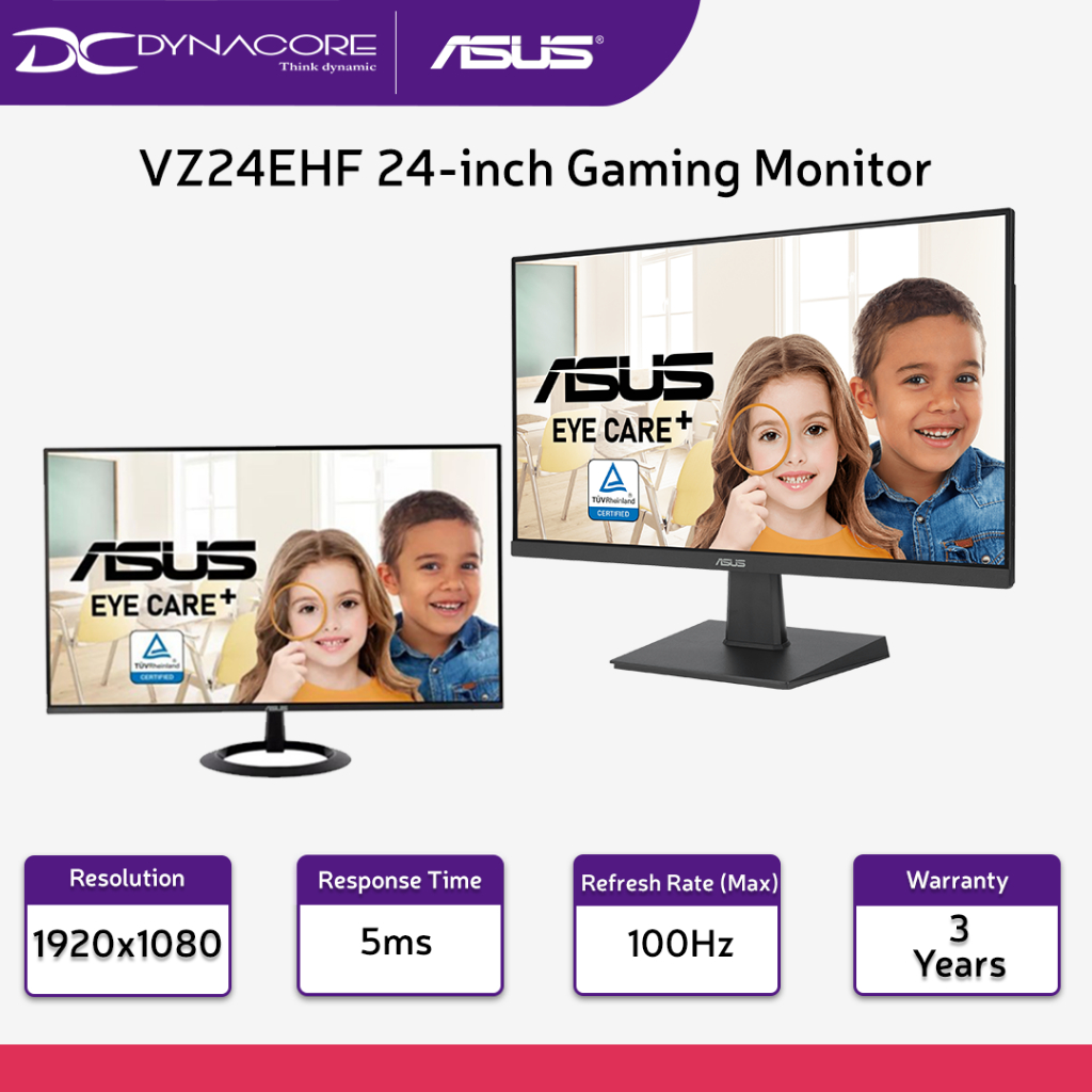 ASUS VZ24EHF 24-inch IPS Full HD Eye Care Gaming Monitor - Fremeless ...