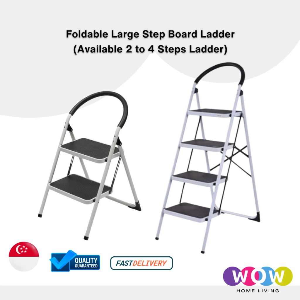 Foldable Large Step Board Ladder 2/3/4 Steps | Shopee Singapore