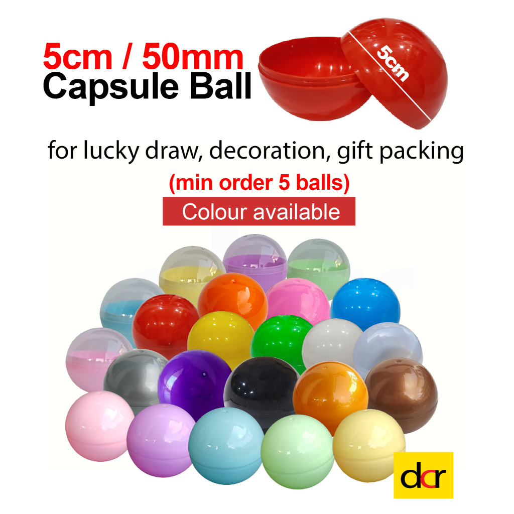 50mm 5cm Empty Lucky Draw Ball Capsules Ball Gashapon Plastic Ball ...