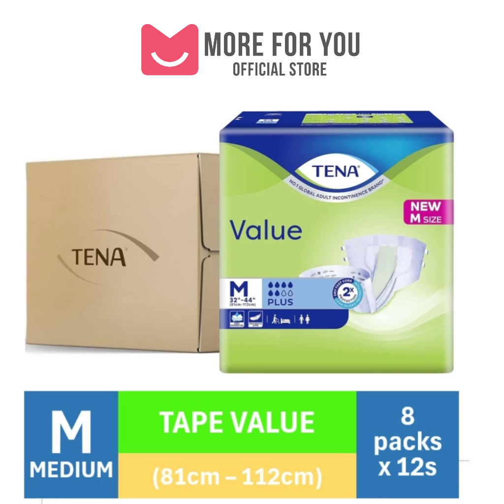 💕MORE FOR YOU💕 TENA Value Tape & Pants Diaper (M/L/XL) | Shopee Singapore
