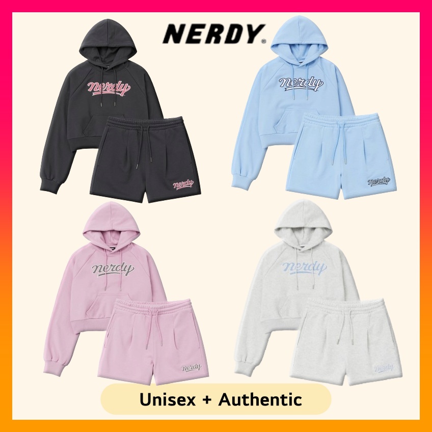 NERDY Women's Cursive Logo Hoodie Set (2024New) | Shopee Singapore