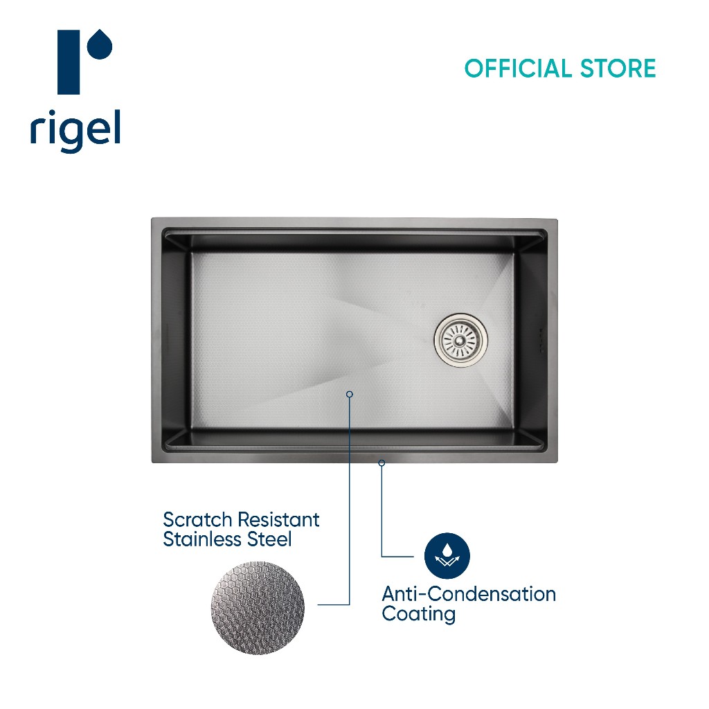 RIGEL Scratch Resistance Kitchen Sink SNK7544SB-LINEN-250 | Shopee ...