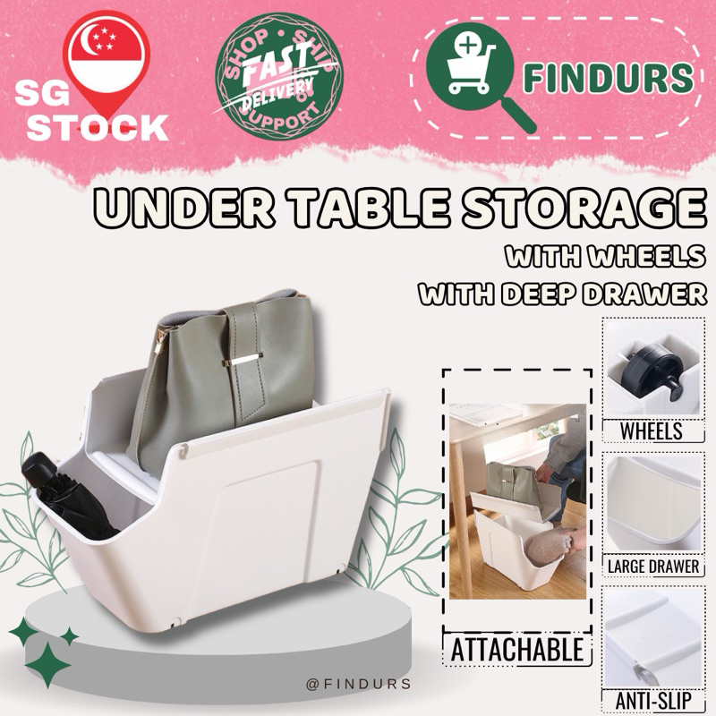 Under Table Storage 2 Layers with Wheels first layer attachable ...