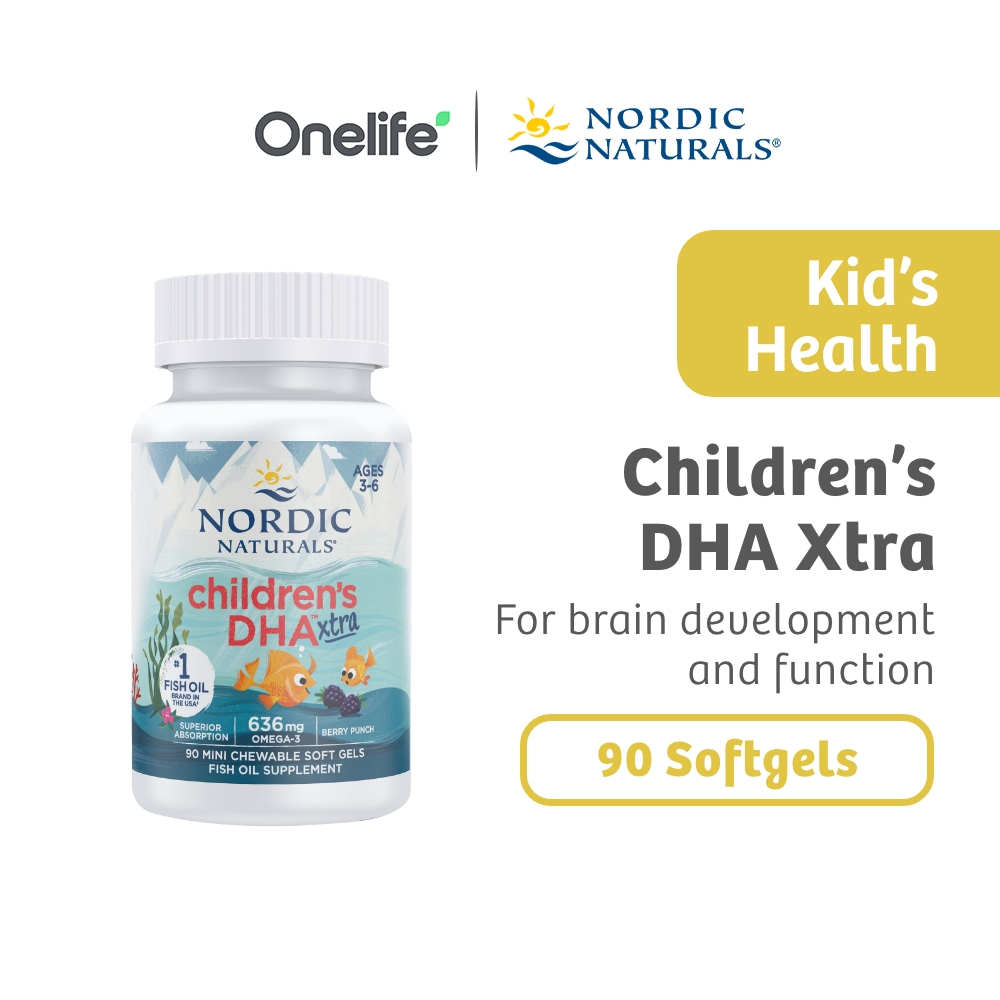 Nordic Naturals Children's DHA Xtra 636mg Omega 3 90 Mini Softgels ...