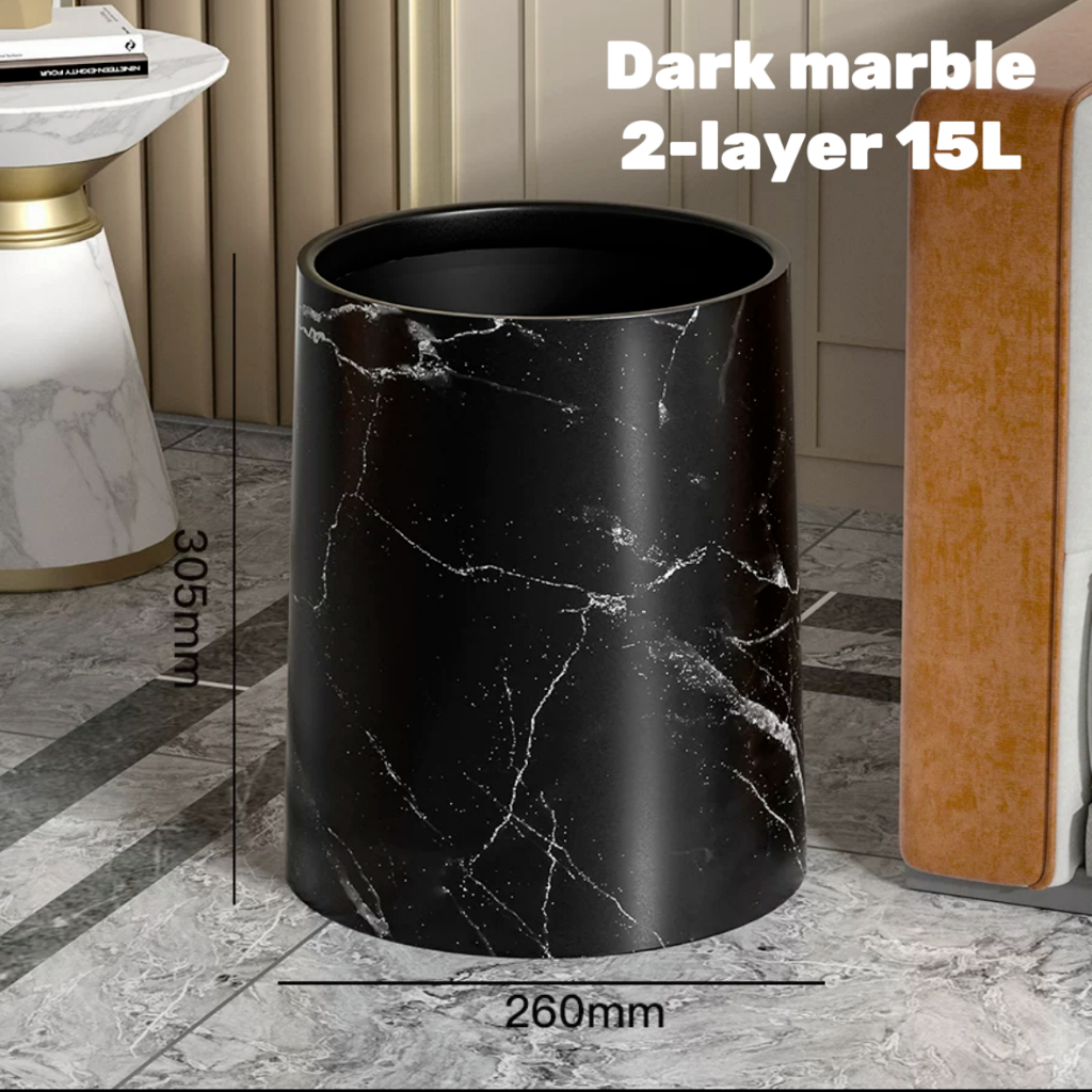 CLEARANCE! Marble/ Wood-look Waste Bin Dustbin Trashbin for kitchen ...