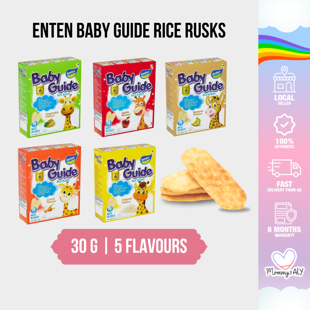 Tenten Baby Guide Rice Rusks 36g 6 Months+ Original Carrot Vegetable ...
