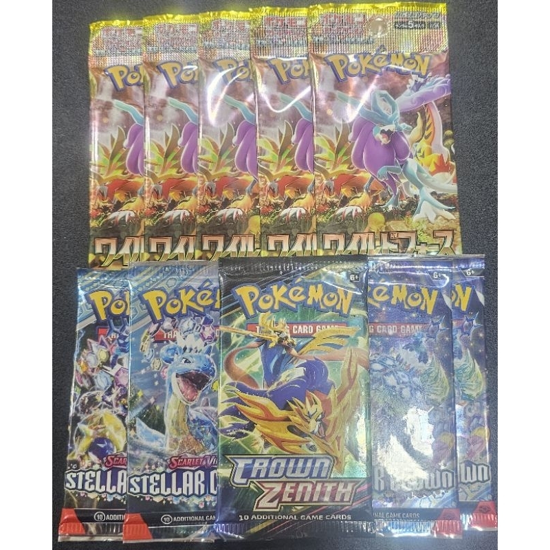 Crown Zenith, Stellar Crown, Wild Forces TCG Pokemon packs | Shopee ...