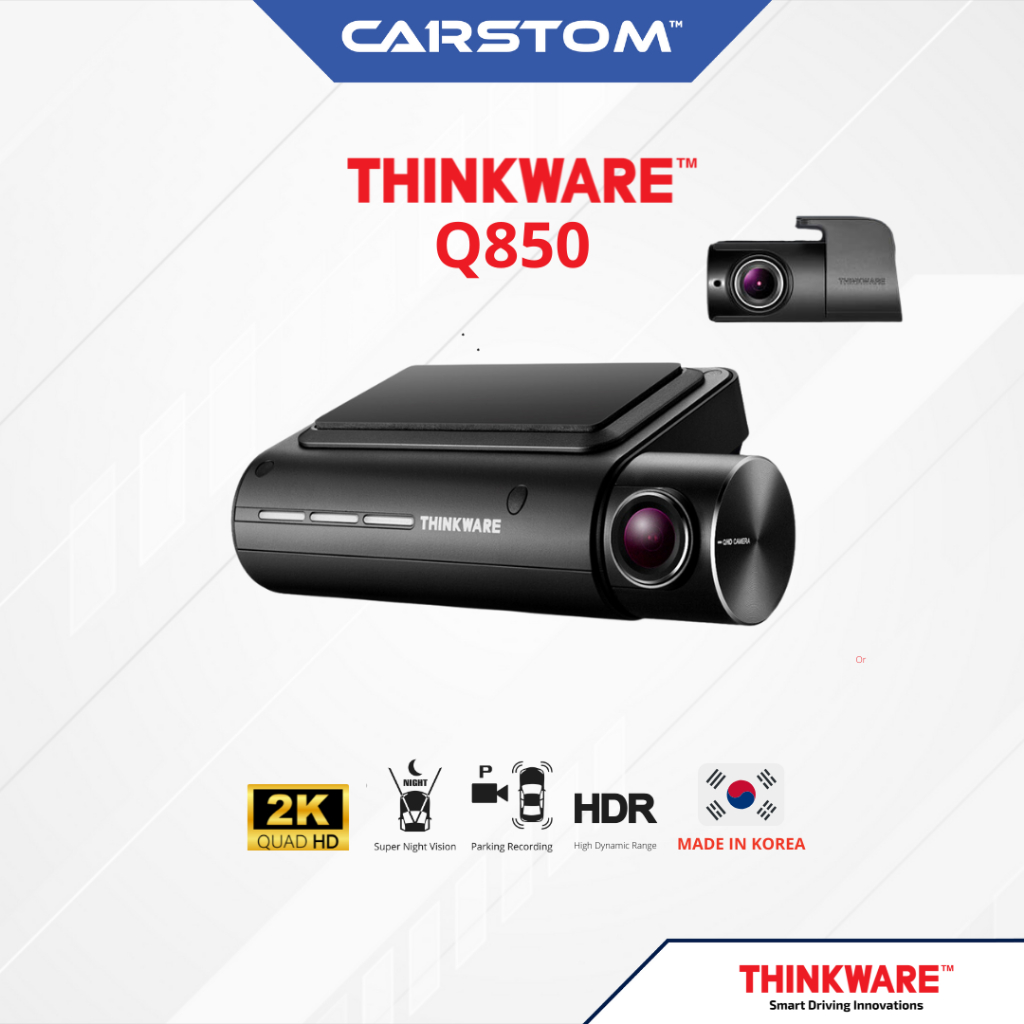 Thinkware Q850 2-CH 2k QHD Front/Back 1080p FHD Car Dashcam with 64GB ...