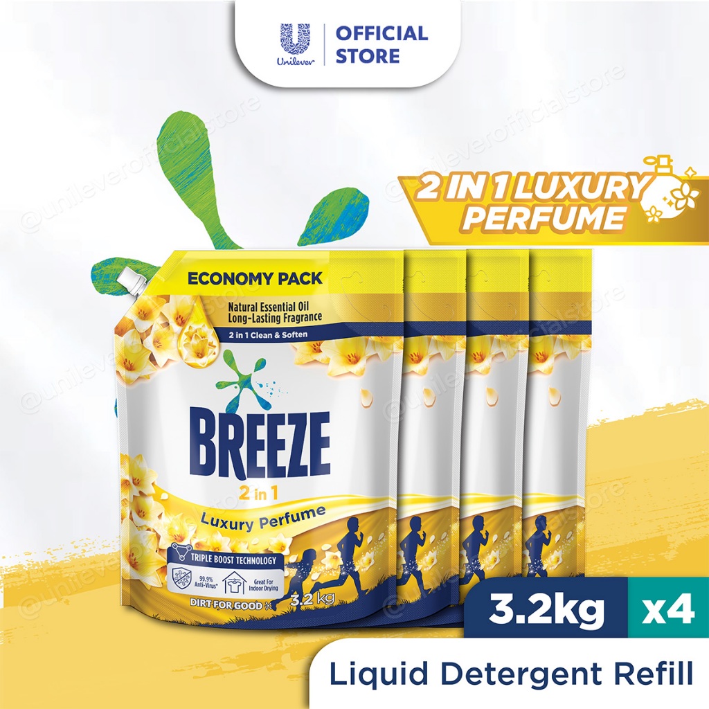 [Bundle of 4] Breeze Liquid Detergent Refill 3.2kg | Shopee Singapore