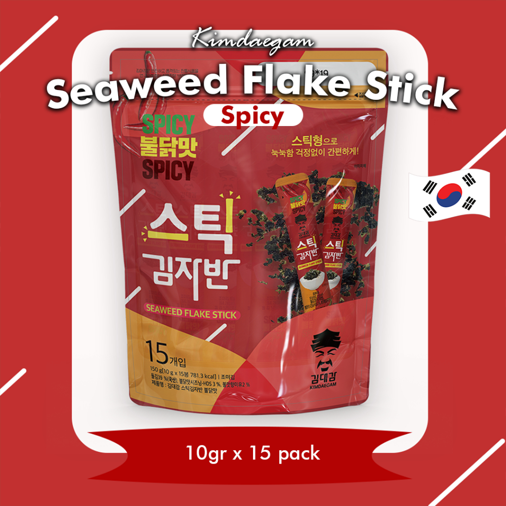 KIMDAEGAM SEAWEED FLAKE STICK Spicy (10g X 15pcs/PKG) | Korea Dry ...