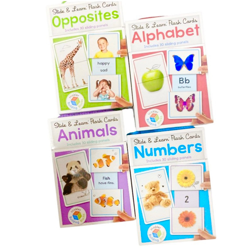 Slide & Learn Flash Cards: Alphabets / Numbers / Animals / Opposites ...