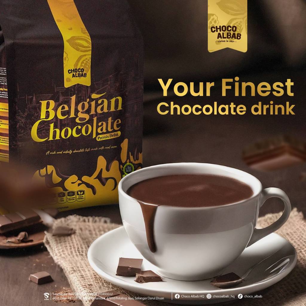 Choco Albab Belgian Chocolate Drink in sachets or big packet | Shopee ...