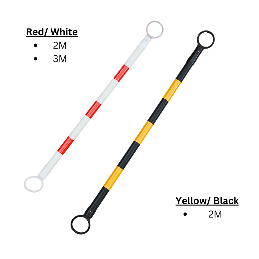 [SG STOCK] CONE POLE Extendable Safety Barricade Red White Bar ...