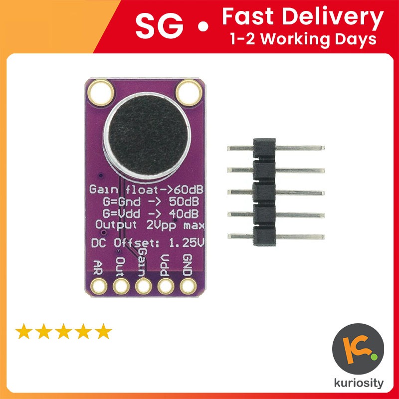 Electret Microphone Amplifier MAX9814 with Auto Gain Control | Shopee ...