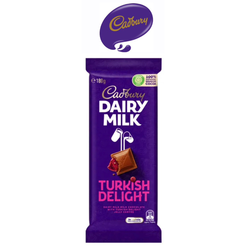[SG STOCK] CADBURY 🇦🇺 DAIRY MILK - TURKISH DELIGHT milk chocolate with ...
