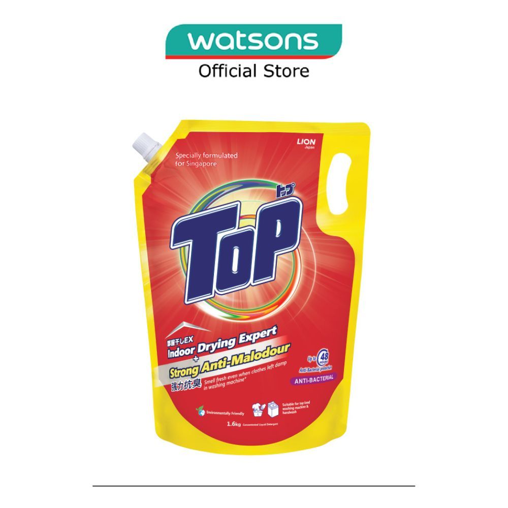 TOP Concentrated Liquid Detergent Anti-Bacterial Refill 1.6kg | Shopee ...