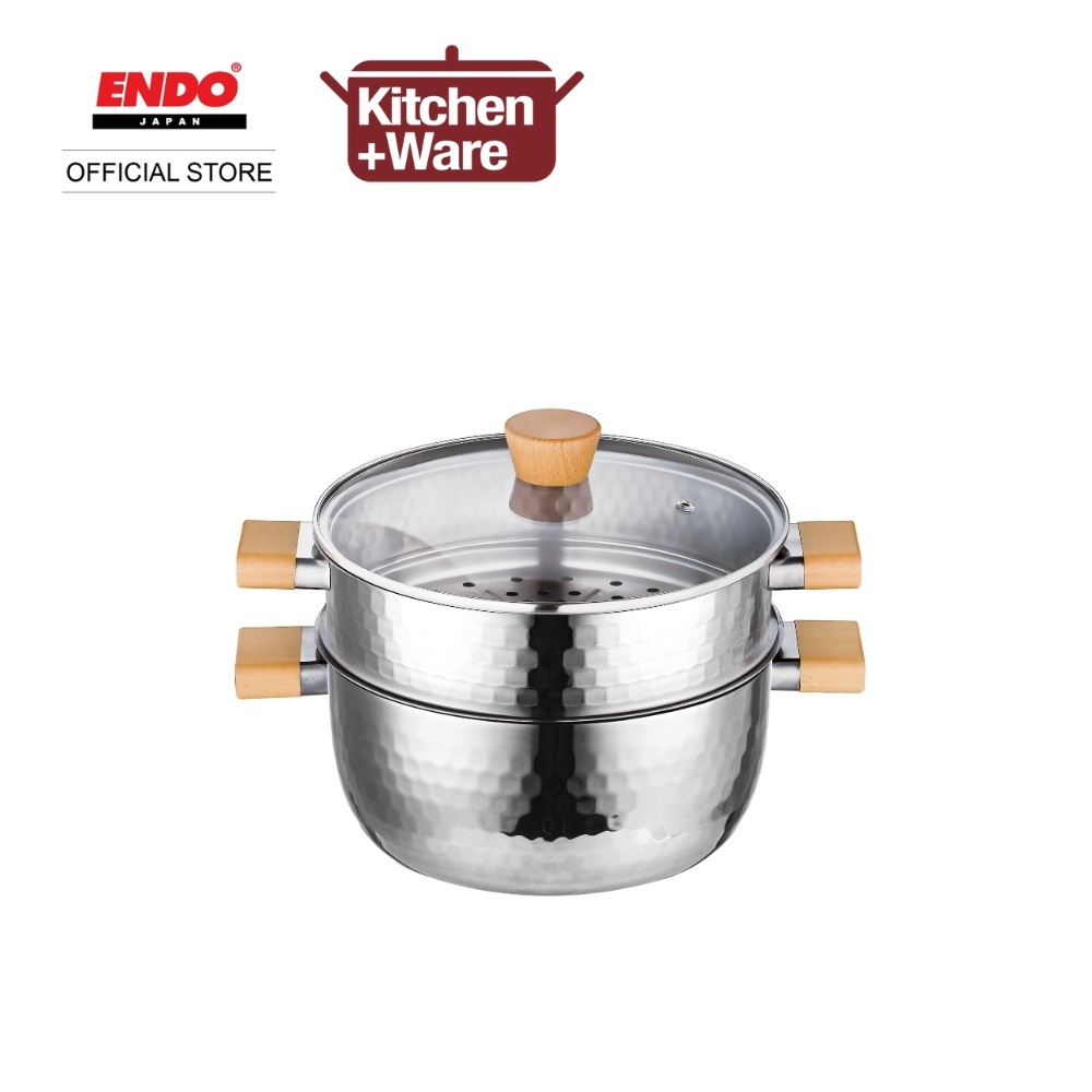 Endo Yukihira Stainless Steel 24cm Stock Pot with Steamer - E-SY24T ...