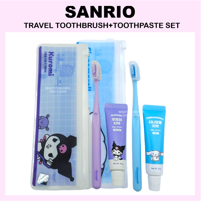 [SANRIO] ATEX Travel Toothbrush+Toothpaste set Kuromi/Cinnamoroll ...