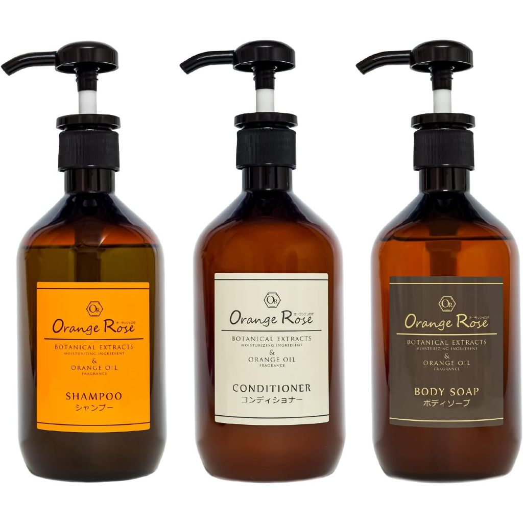 Orange Rose shampoo/conditioner/body soap/ 450 ml/ set of 3 (hotel amenity)/1L/Original brand of ...