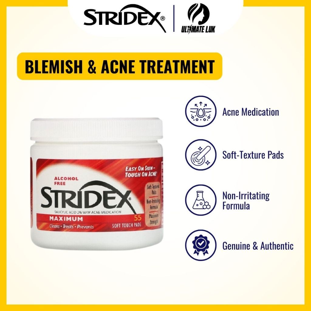 Stridex, Single-Step Acne Control, Maximum, Alcohol Free, 55 - 90 Soft ...