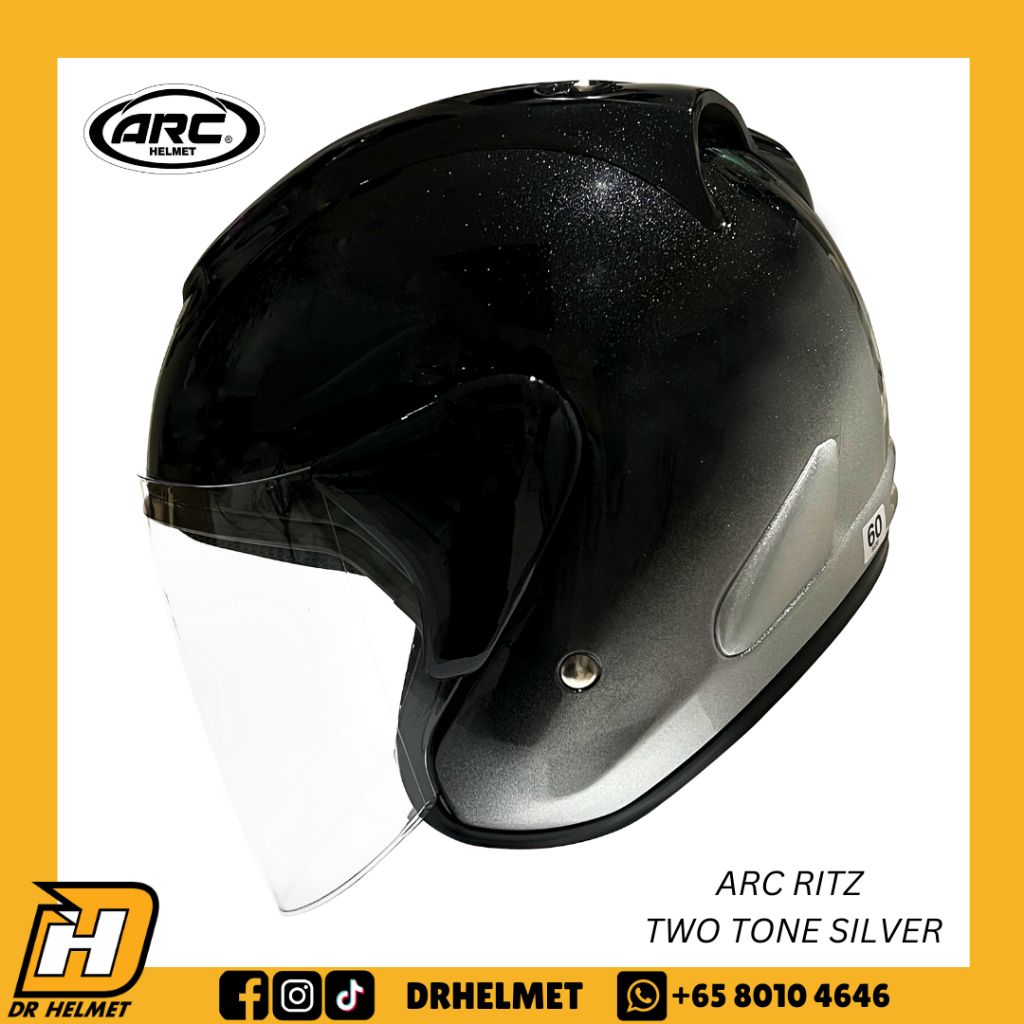 ARC Ritz Two Tone Silver Helmet | Original ARC Helmet Singapore ...