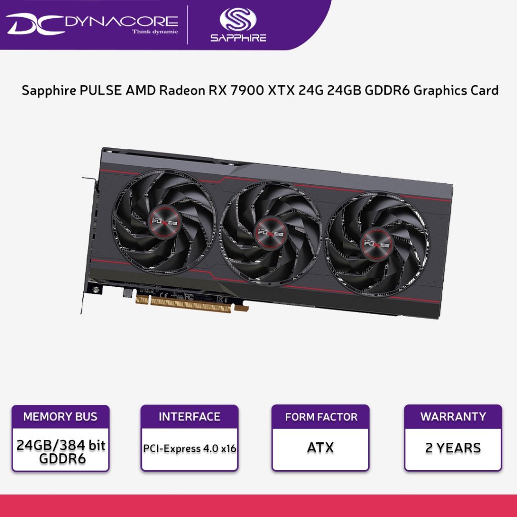 Sapphire PULSE AMD Radeon RX 7900 XTX 24G 24GB GDDR6 Graphics Card ...