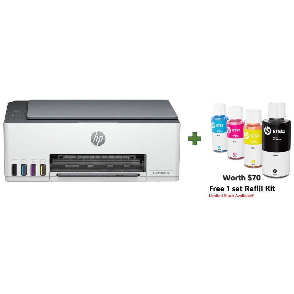 HP Smart Tank 580 AIO Inkjet Multifunction Printer P/N: 1F3Y2A - 24 ...