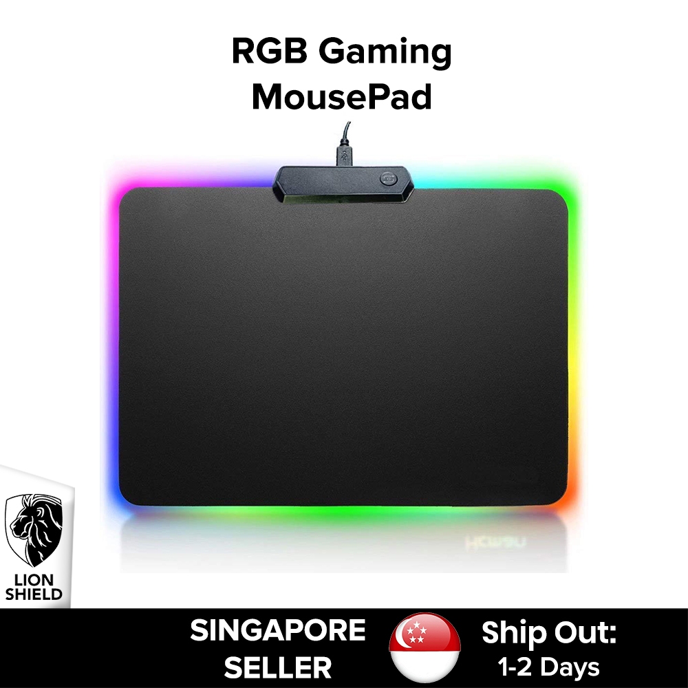 [SG] LionShield RGB Gaming MousePad, 7 LED Color Backlit large desk mat ...