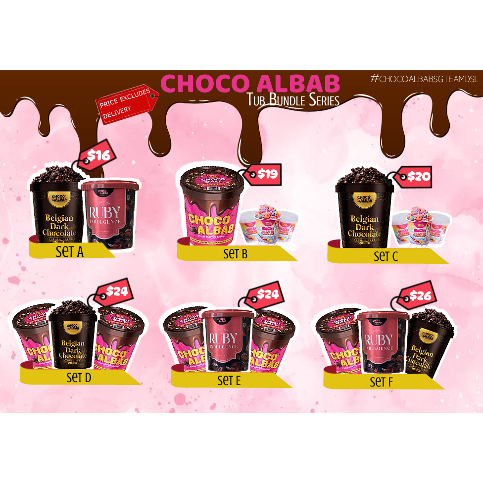 Choco Albab Set A : Belgian Dark Chocolate + Ruby Indulgence | Shopee ...