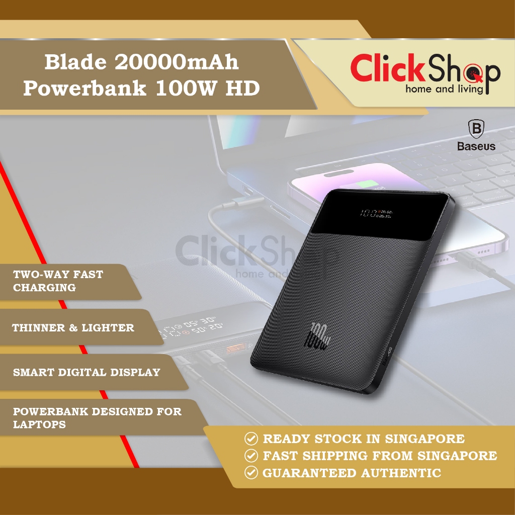 BASEUS Blade Series 20000mAh Powerbank 100W HD Ediiton High Power ...