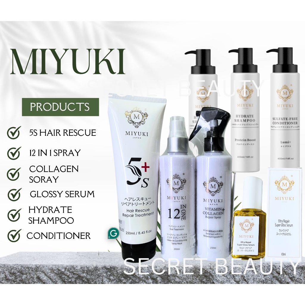 MIYUKI Hair Treatment - Collagen spray- 5s - Serum - Shampoo | Shopee ...