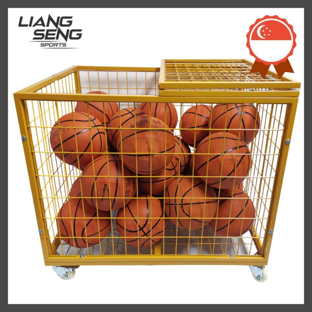 [SG Stock] Portable Equipment Storage Ball Cage with Wheels and ...