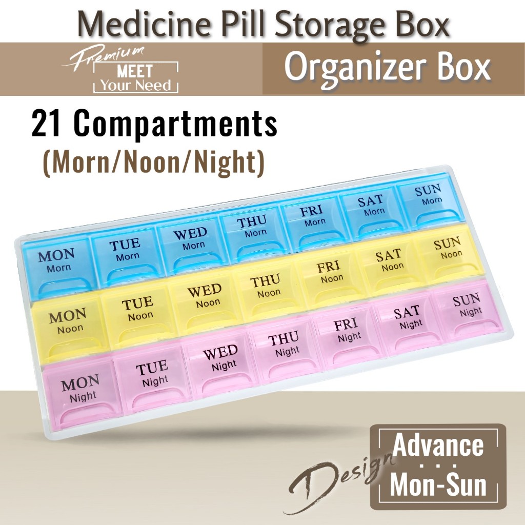 Medicine Pill Storage Box Medication Supplements Vitamin Tablet Case ...