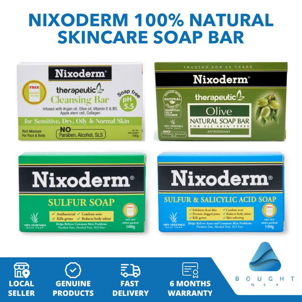 Nixoderm 100% Natural Skincare Soap - Sulfur & Salicylic Acid, pH 5.5 ...