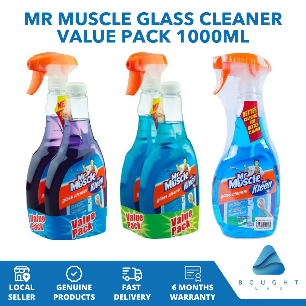 Mr Muscle Glass Cleaner Value Pack Multi Surface Cleaner Super Active ...