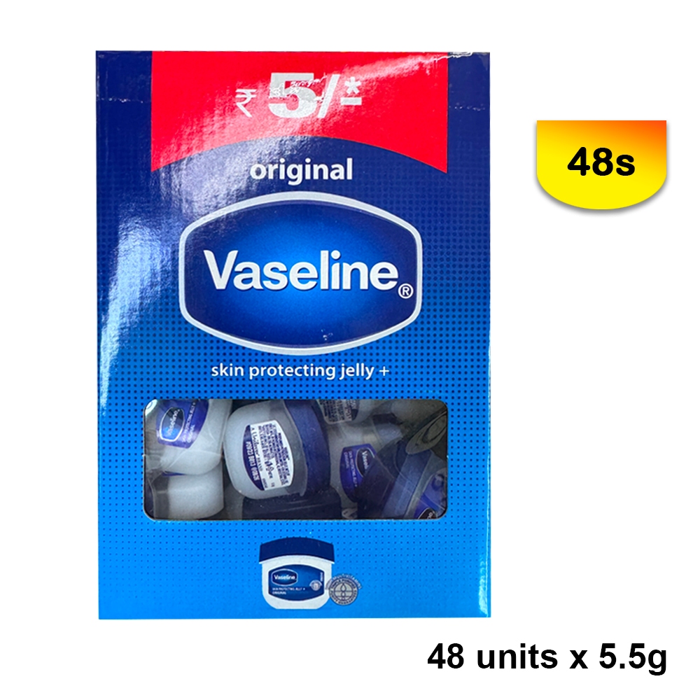 Unilever Vaseline Original Skin Protecting Petroleum Jelly, Mini, 48 x ...