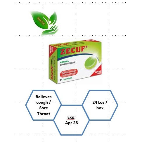 ZECUF Herbal Lozenges 24s [Sets of 1, 3, 5] - Sugar Free [Exp: Apr 28 ...