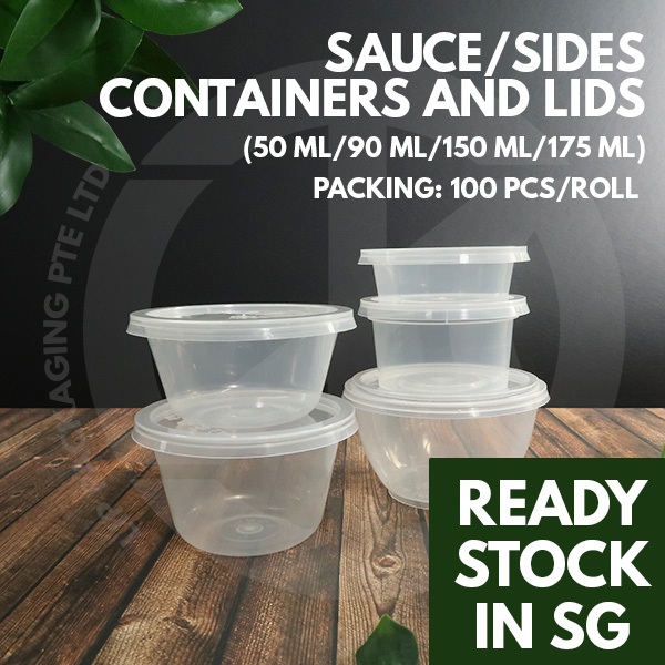 Sauce/Sides Container and Lid 50ml 90ml 150ml 175ml 200ml / Small ...