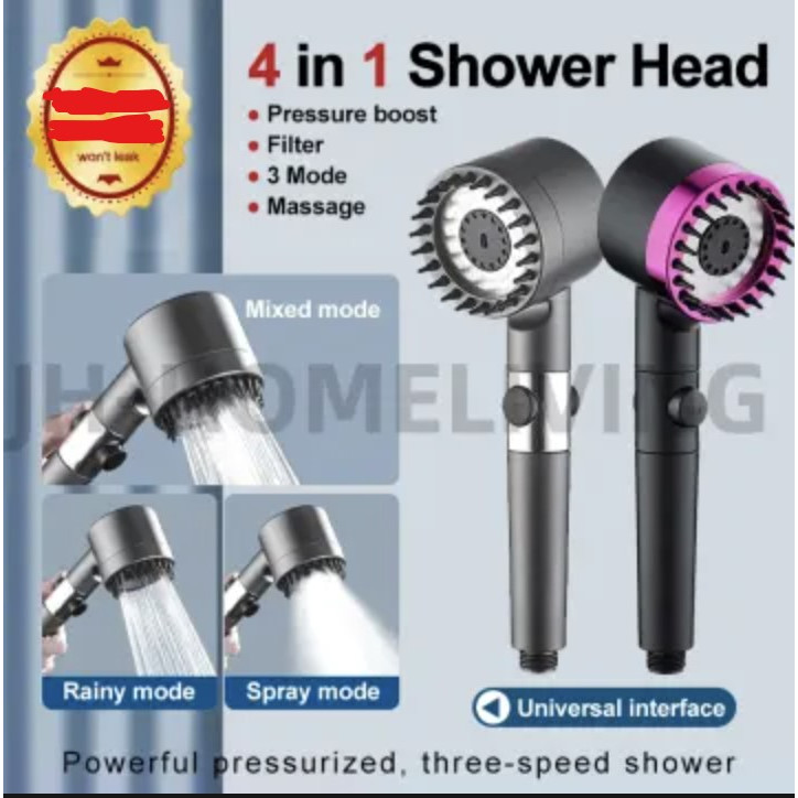 🇸🇬Ready Stock🇸🇬 🔥Local Seller🔥High Pressure Shower Head Rotating Three ...