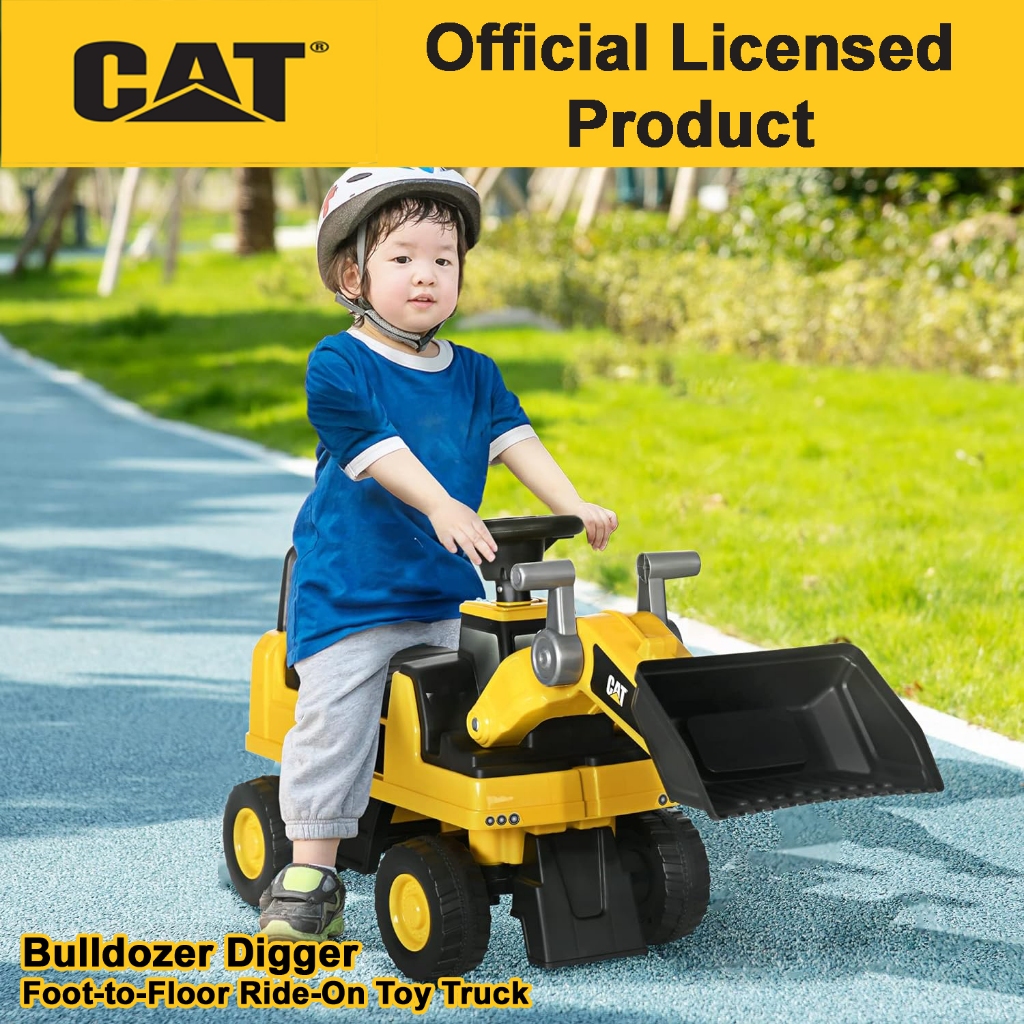 CAT Licenced Bulldozer Digger Foot-to-Floor Ride-On Toy Truck | Shopee ...