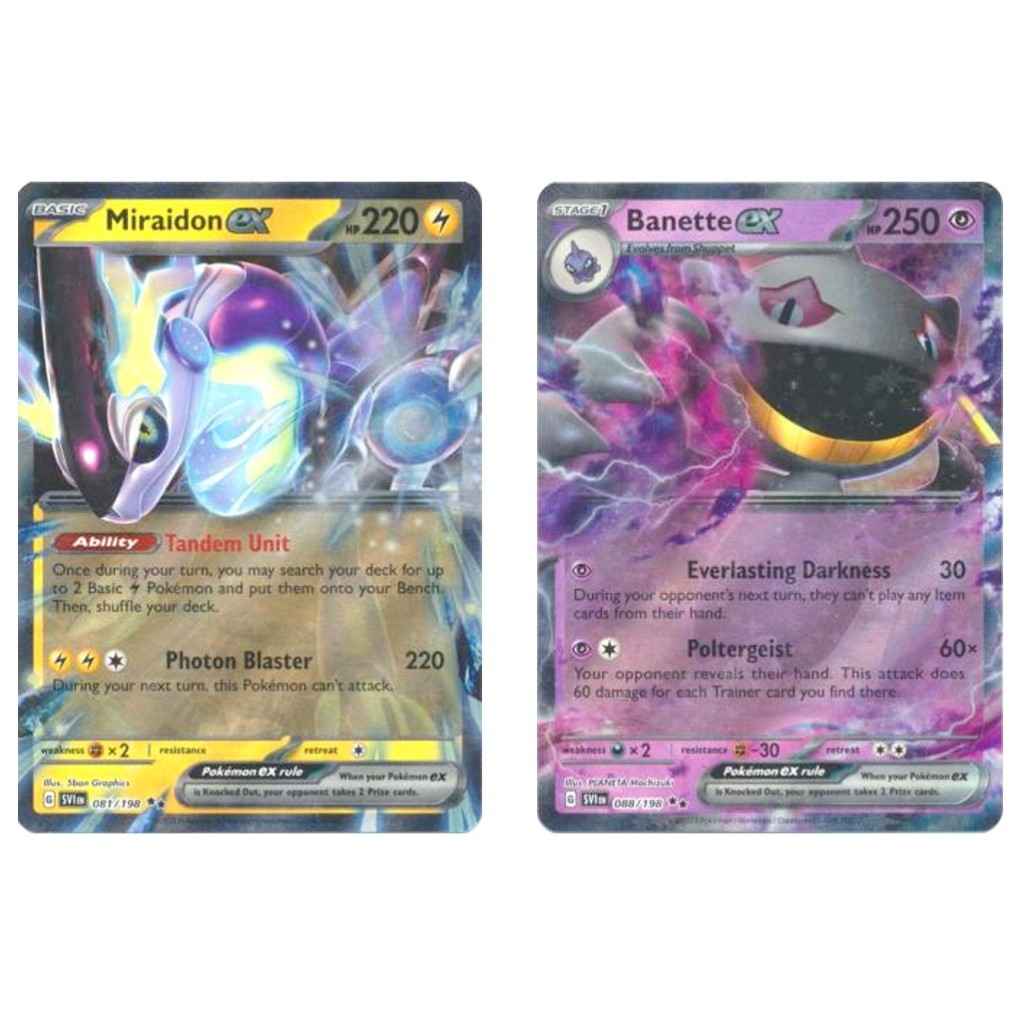 English Pokemon Card Miraidon ex - 081/198 / Banette ex - 088/198 ...