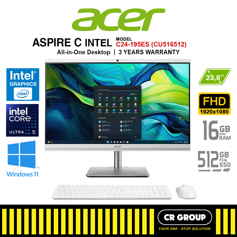 Acer Aspire C Intel C24-195ES (CU516512) 23.8 Inch FHD All-in-One ...