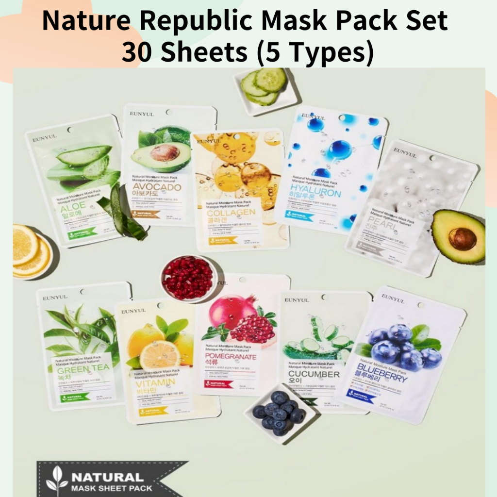 Nature Republic Mask Pack Set 30 Sheets (5 Types)(100% authentic ...