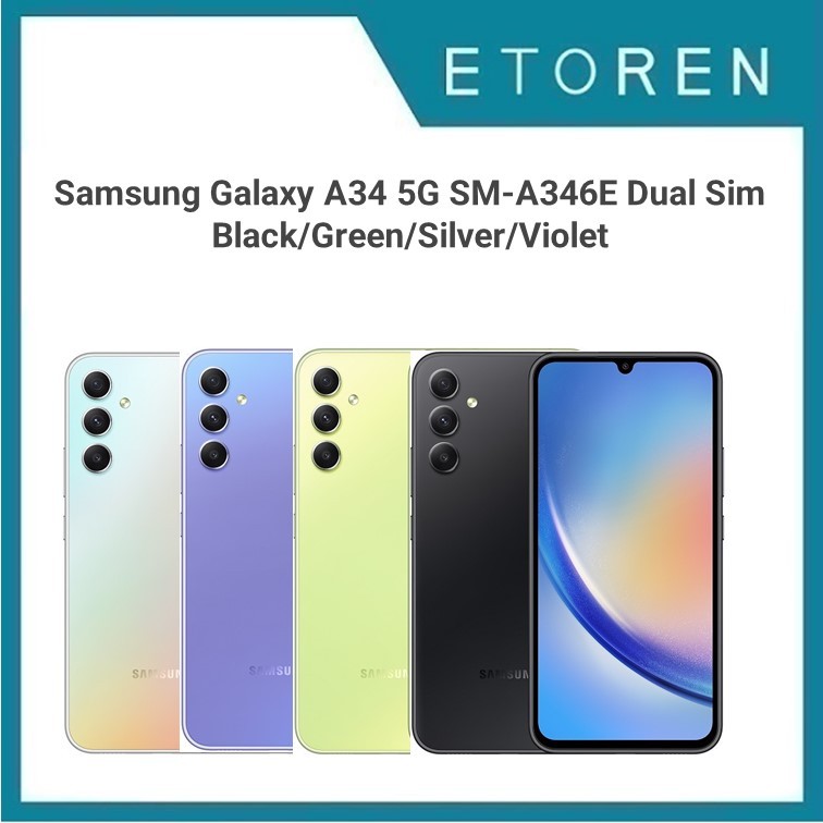 Samsung Galaxy A34 5G SM-A346E Dual Sim 128GB Black/Green/Silver/Violet ...